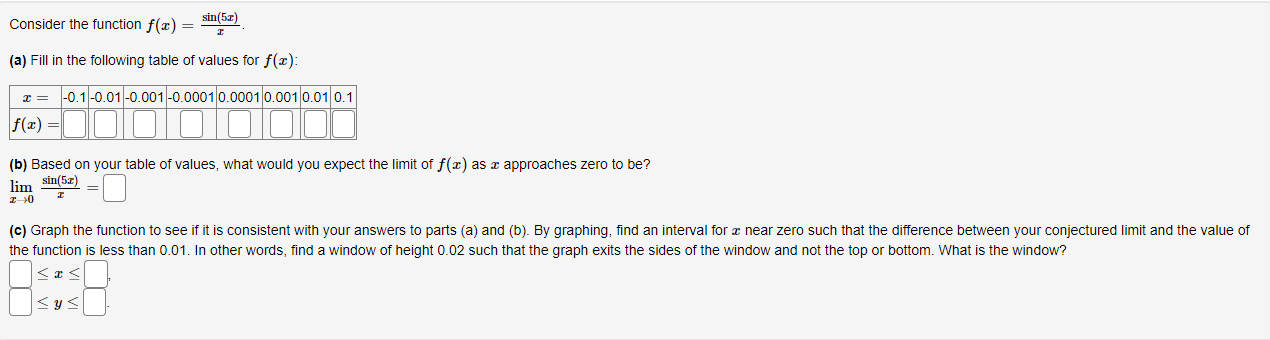 Solved Consider the function f(x)=xsin(5x). (a) Fill in the | Chegg.com