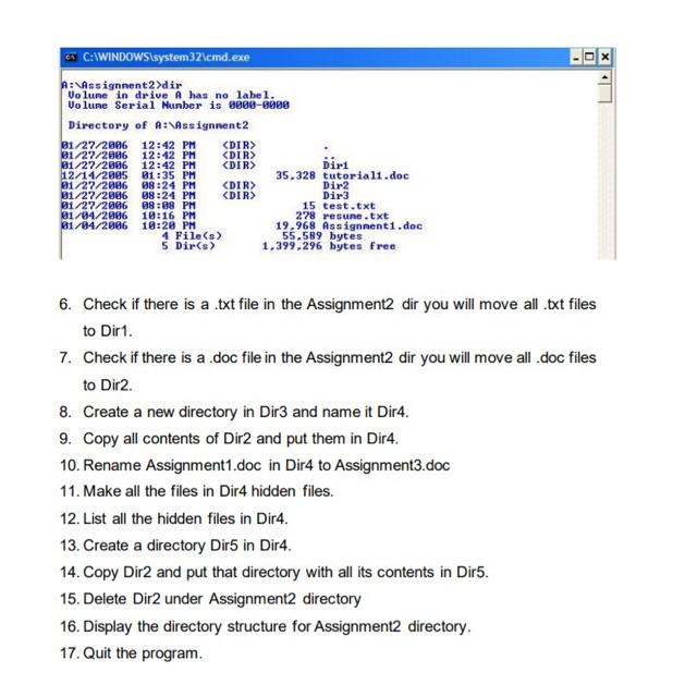 EXERCISE Create a batch program to do all these | Chegg.com