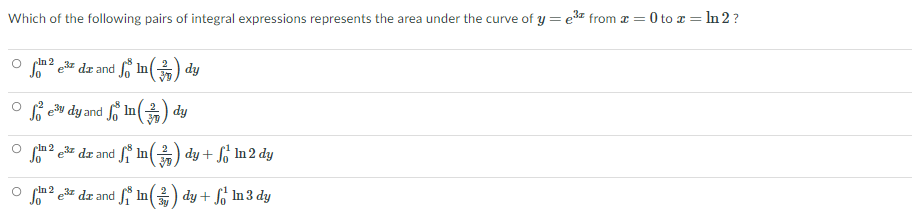 Solved Which of the following pairs of integral expressions | Chegg.com