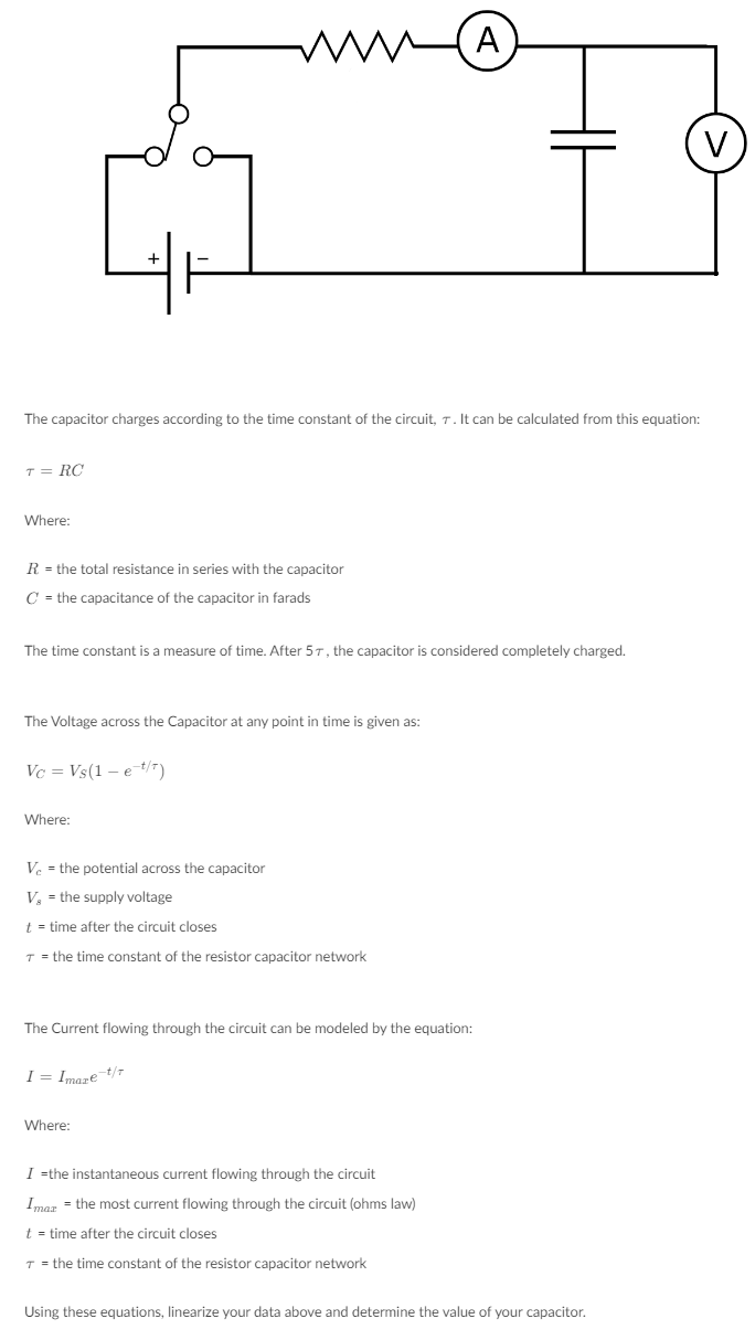 Solved The capacitor charges according to the time constant | Chegg.com