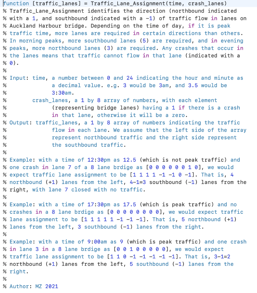 Solved |function [traffic_lanes] = | Chegg.com