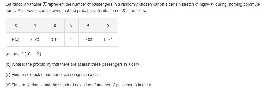 Solved Let random variable X represent the number of | Chegg.com