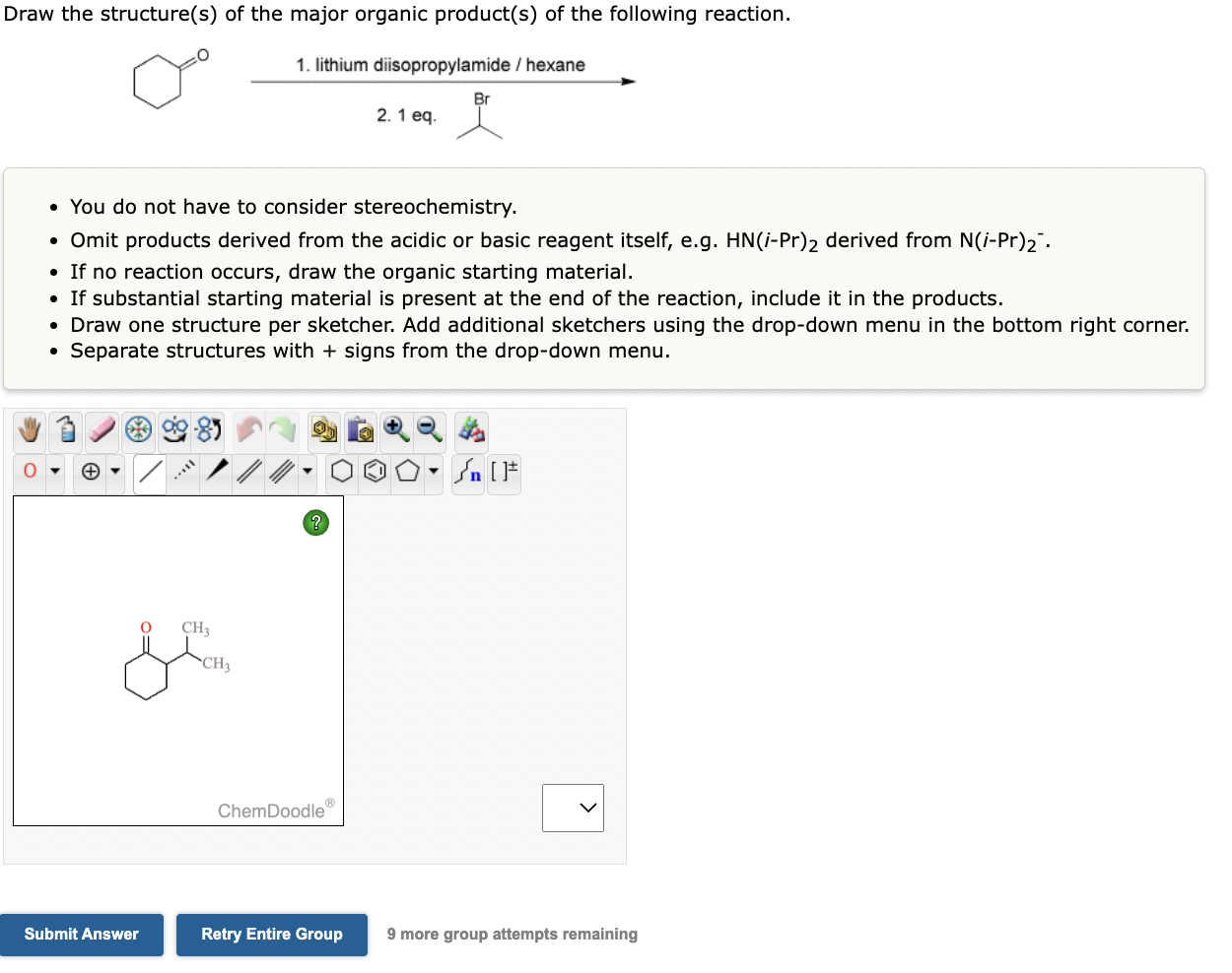Solved Draw The Structure S Of The Major Organic Product S