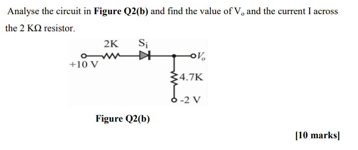 Solved Analyse the circuit in Figure Q2(b) and find the | Chegg.com