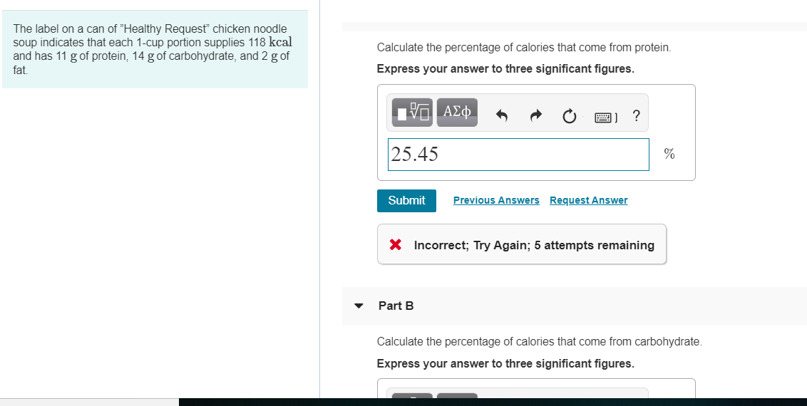 Solved The label on a can of "Healthy Request" chicken | Chegg.com