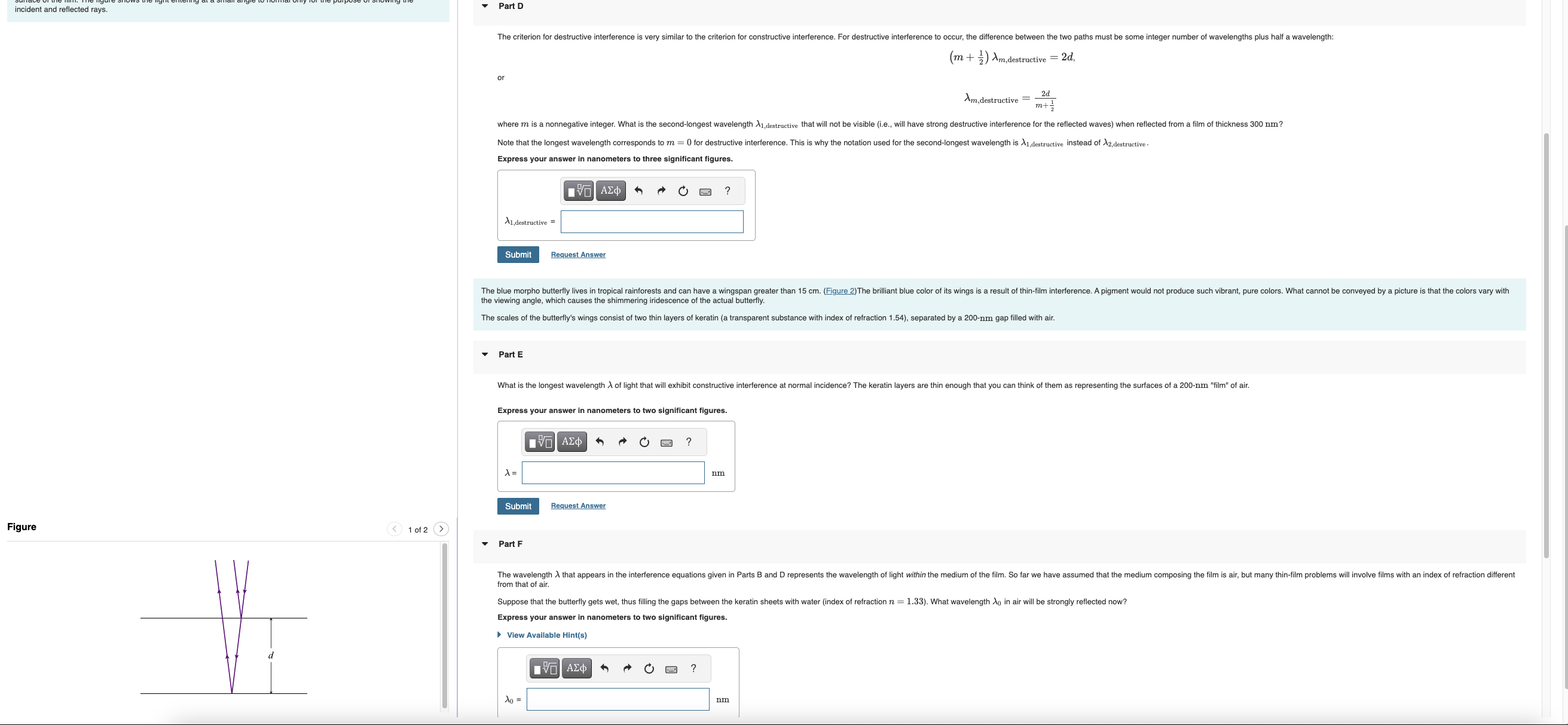 Solved Learning Goal: To understand the concept of thin-film | Chegg.com