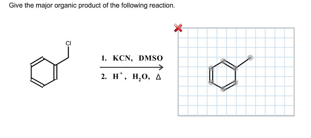 Solved Give the major organic product of the following | Chegg.com