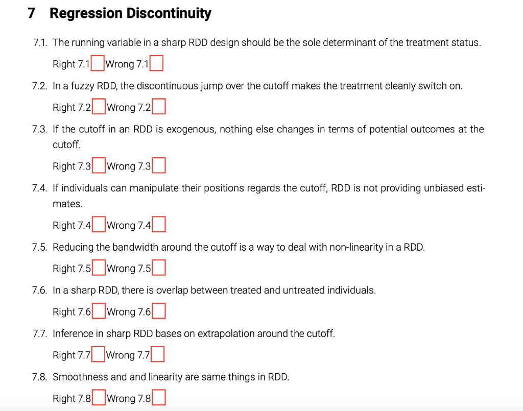 Solved 7 Regression Discontinuity 7.1. The running variable | Chegg.com