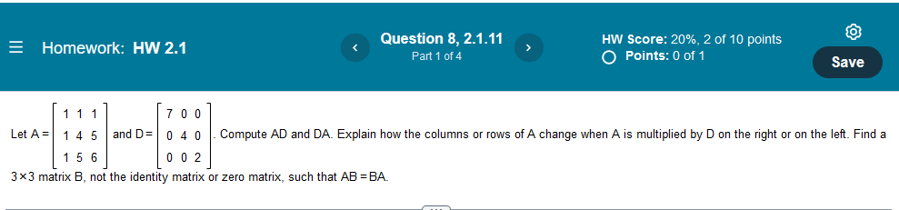 Solved Homework: HW 2.1 Question 8, 2.1.11 Part 1 of 4 HW | Chegg.com