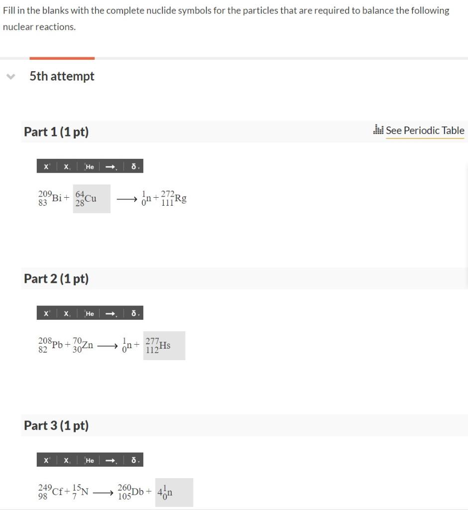 Solved Fill in the blanks with the complete nuclide symbols | Chegg.com