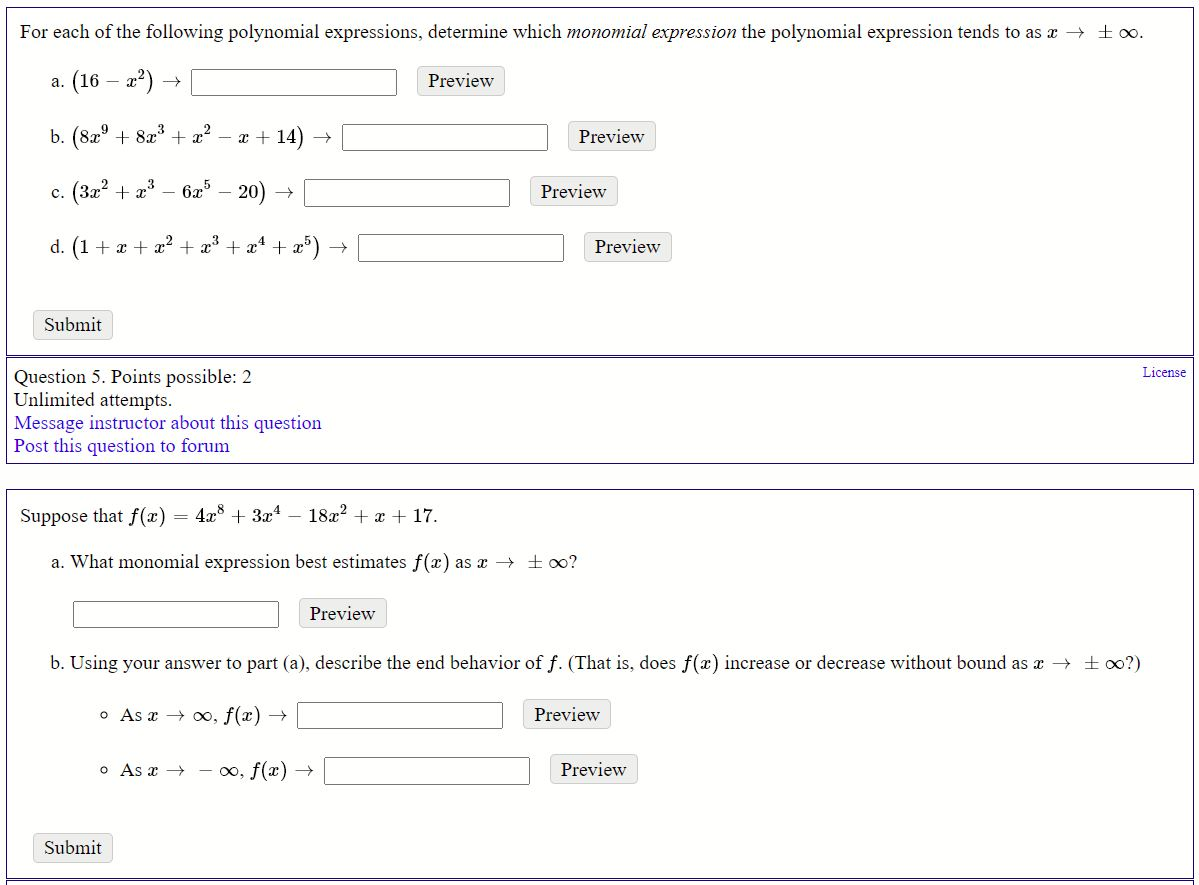 Solved For each of the following polynomial expressions, | Chegg.com