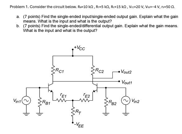 Solved Problem 1. ﻿Consider the circuit below. | Chegg.com