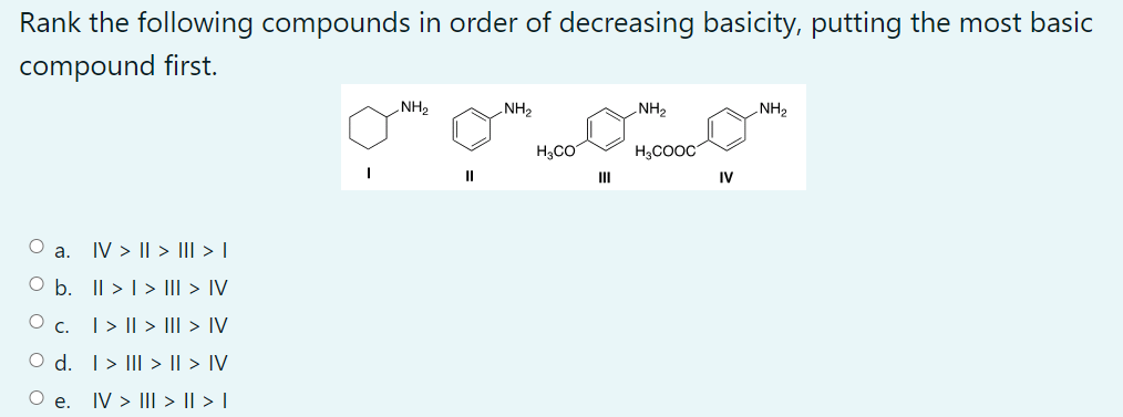[Solved]: Kank the following compounds in order of decreas