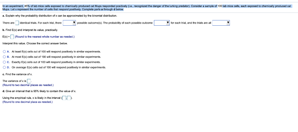 Solved In an experiment, 45% of lab mice cells exposed to | Chegg.com