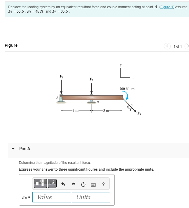 Solved Replace the loading system by an equivalent resultant | Chegg.com