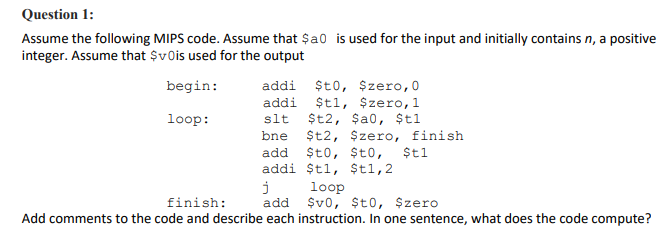 Solved Question 1: Assume the following MIPS code. Assume | Chegg.com