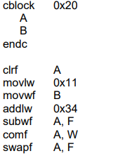 Solved Show the result of each PIC 16F1829 instruction in | Chegg.com
