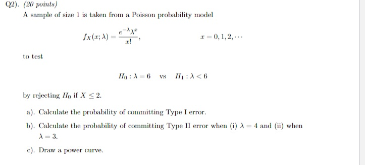 Solved Q2). (20 points) A sample of size s taken from a | Chegg.com
