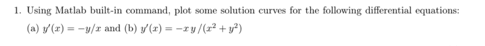 Solved 1 Using Matlab Built In Command Plot Some Solution 9335