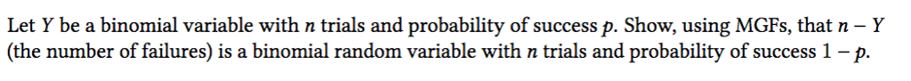 Solved Let Y be a binomial variable with n trials and | Chegg.com