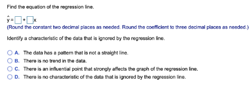 Solved Create a scatterplot of the data. Choose the correct | Chegg.com