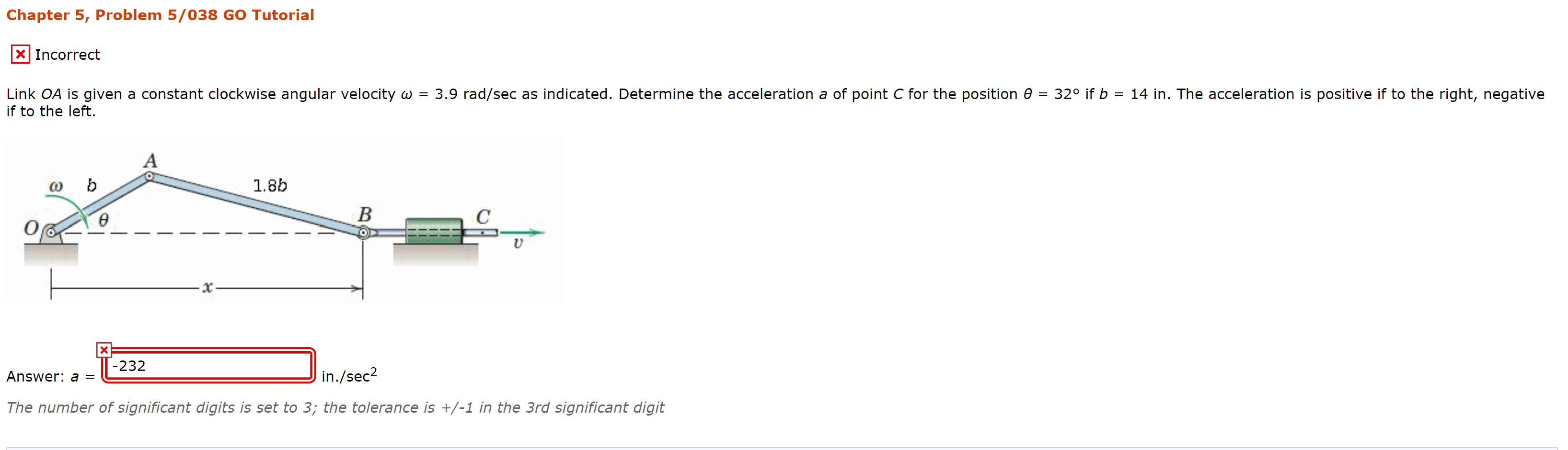 Solved Chapter 5, Problem 5/038 GO Tutorial X Incorrect - | Chegg.com