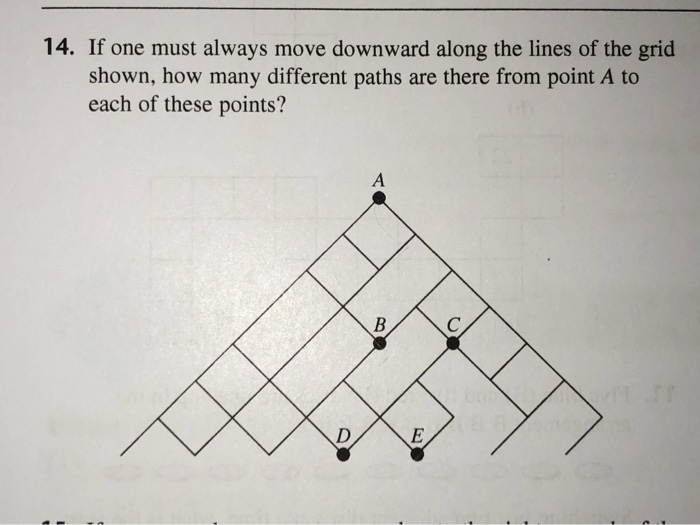 Solved 14. If one must always move downward along the lines | Chegg.com