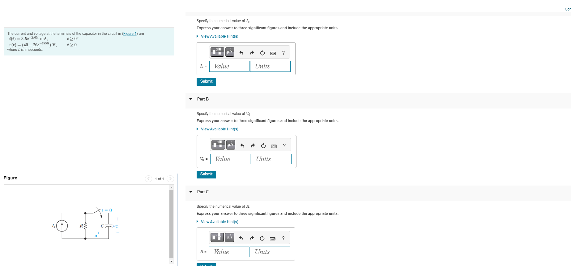 Specify the numerical value of Is.Express your answer | Chegg.com