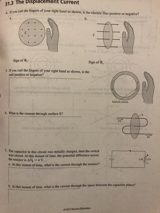 Solved 31.3 The Displacement Current curl the fingers of | Chegg.com