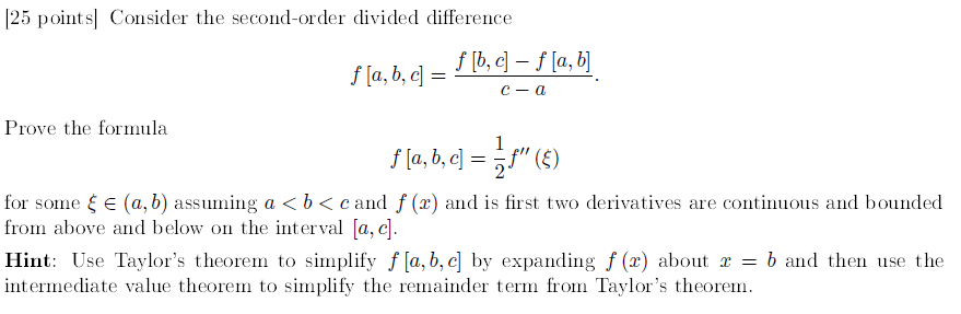Solved [25 points| Consider the second-order divided | Chegg.com