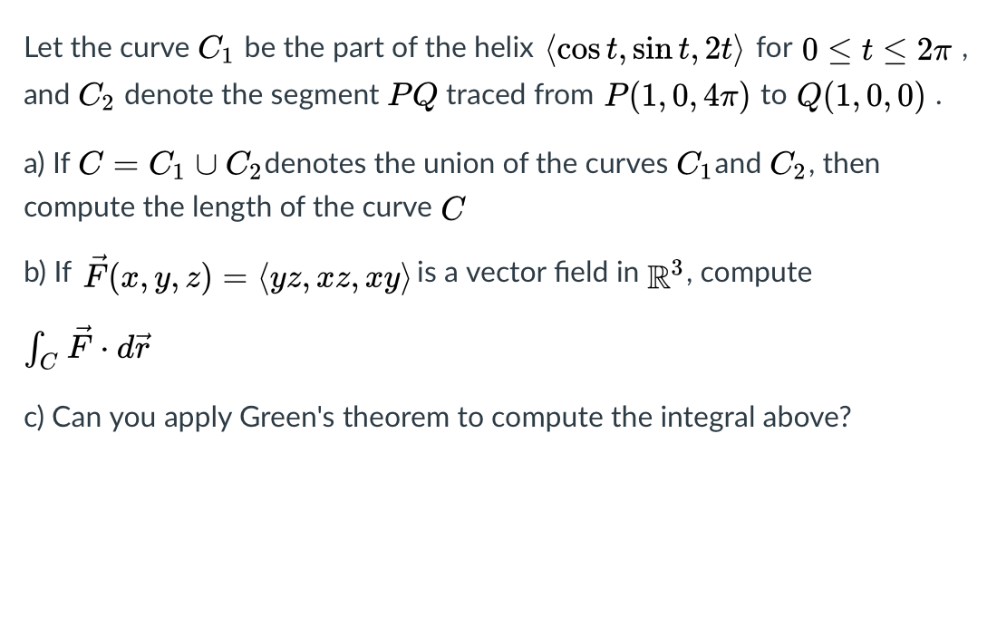 Solved Let the curve Cį be the part of the helix (cost, | Chegg.com