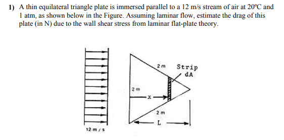 Solved 1) A thin equilateral triangle plate is immersed | Chegg.com