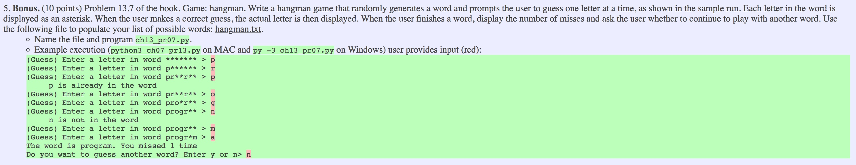 Solved Include docstrings for each function for the | Chegg.com