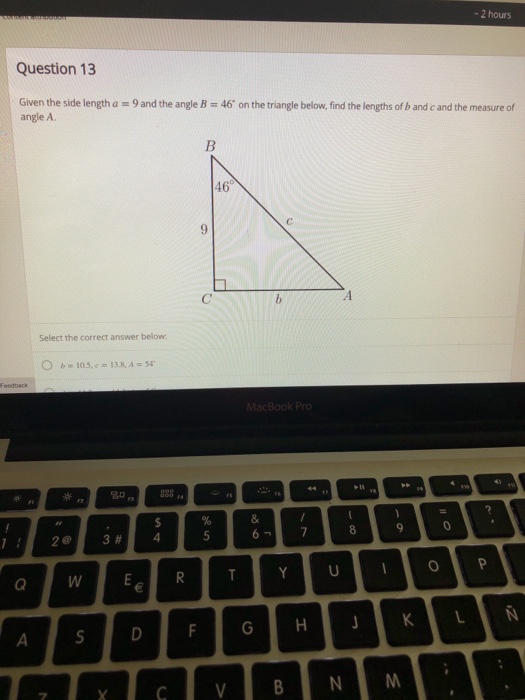 Solved - 2 hours Question 13 Given the side length a -9 and | Chegg.com