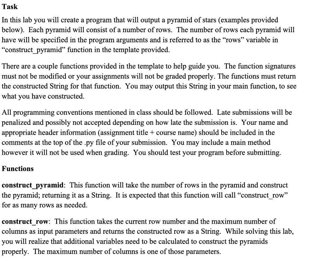Solved Task In this lab you will create a program that will | Chegg.com