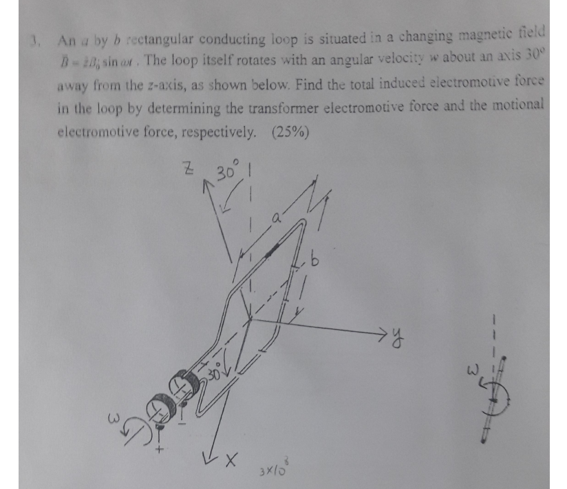 Solved 3 Ana By B Rectangular Conducting Loop Is Situated 