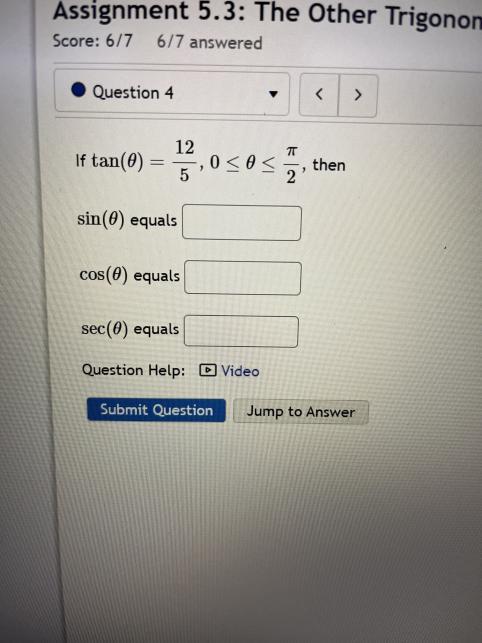 Solved Assignment 5.3: The Other Trigonon Score: 6/76/7 | Chegg.com