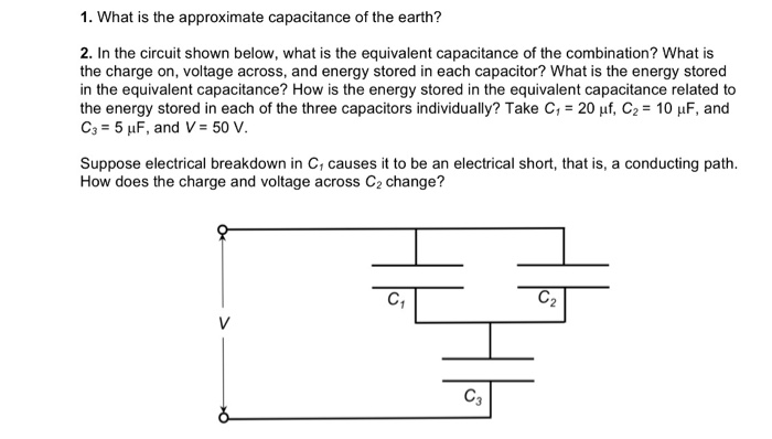 Solved 1. What is the approximate capacitance of the earth? | Chegg.com