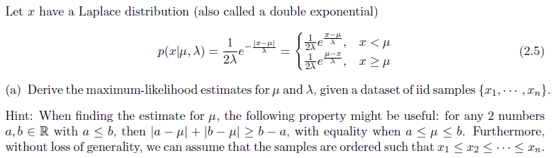 Solved Let have a Laplace distribution (also called a double | Chegg.com