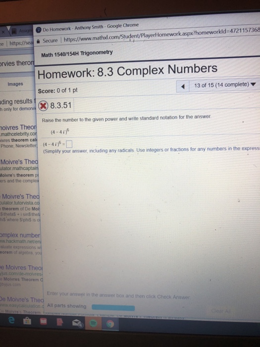Solved Use demoirves therom to solve | Chegg.com