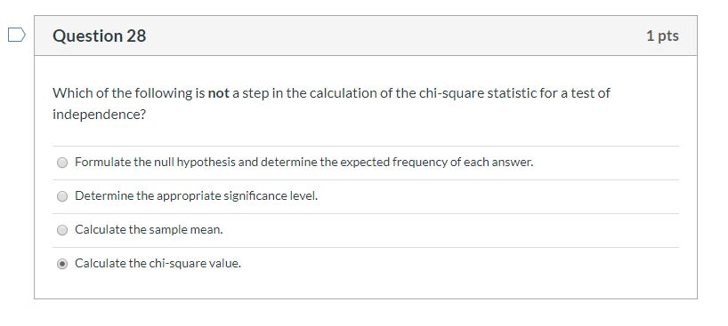 Solved Question 28 1 pts Which of the following is not a | Chegg.com