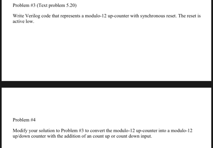 Solved Problem 3 Text Problem 520 Write Verilog Code 7216