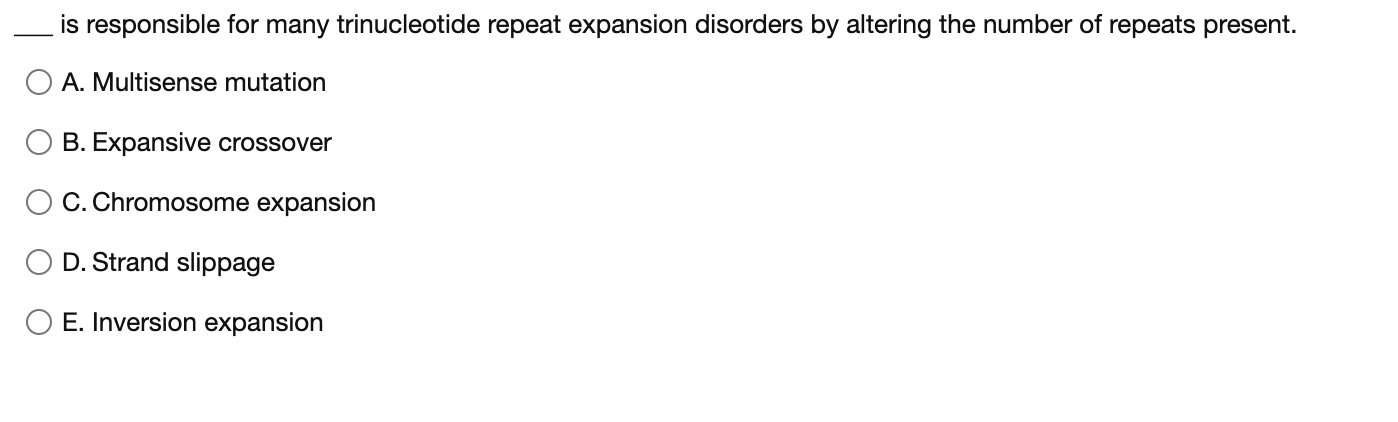 Solved is responsible for many trinucleotide repeat | Chegg.com