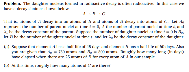 Solved Problem. The daughter nucleus formed in radioactive | Chegg.com