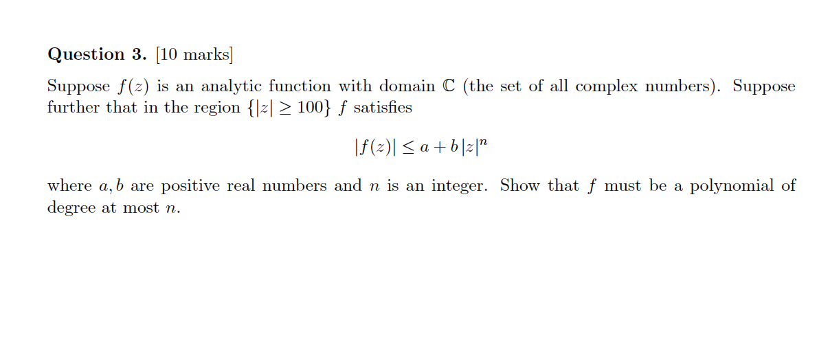 Solved Question 3. [10 marks] Suppose f(x) is an analytic | Chegg.com