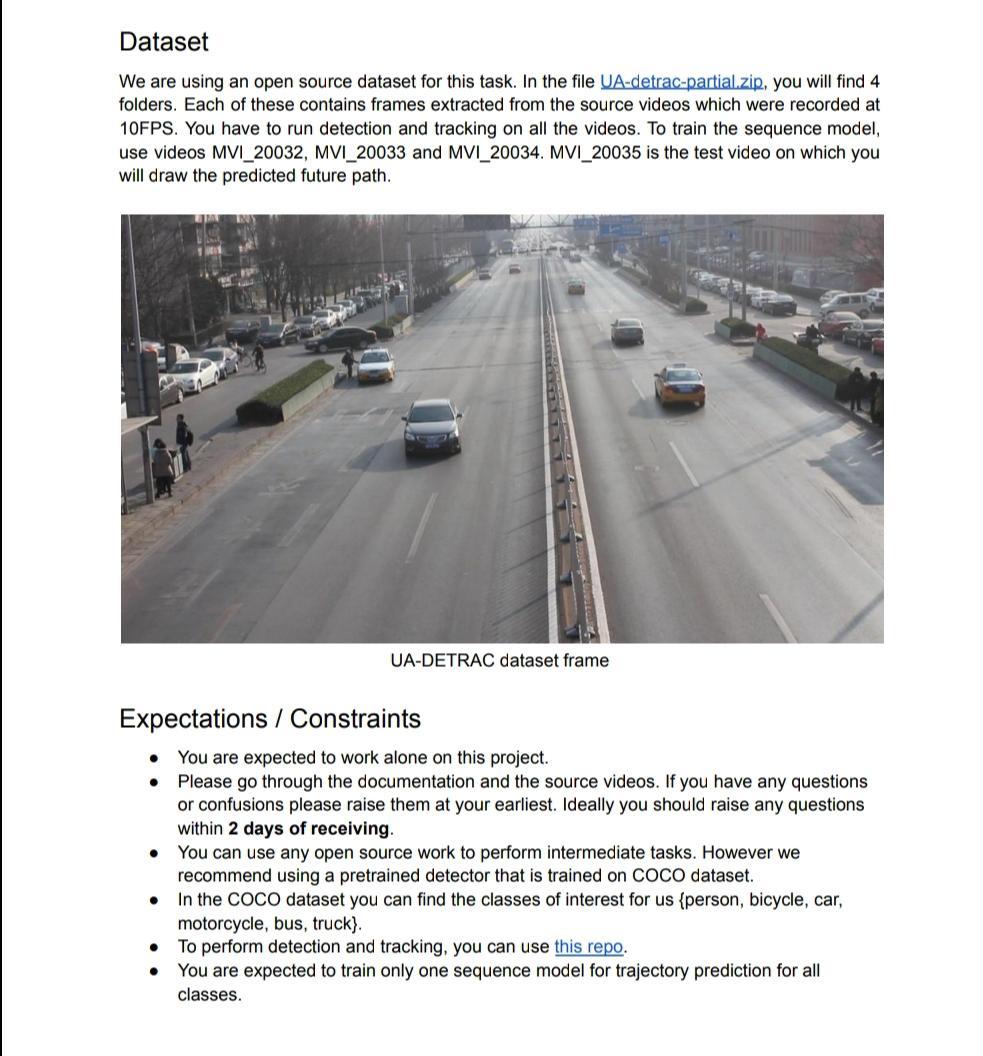 Solved Road user trajectory prediction Task You are tasked | Chegg.com