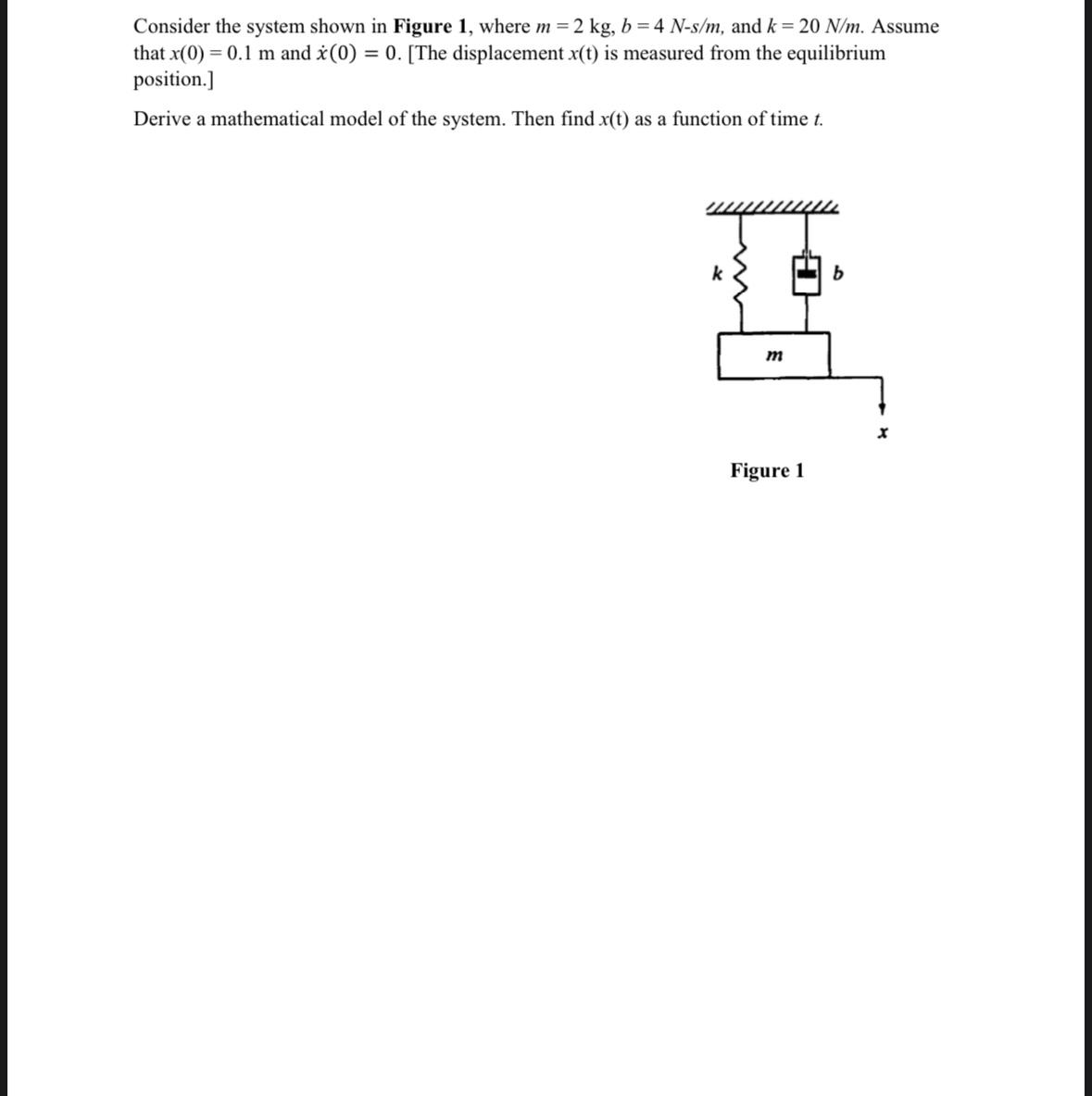 Solved Consider the system shown in Figure 1, where m=2 | Chegg.com