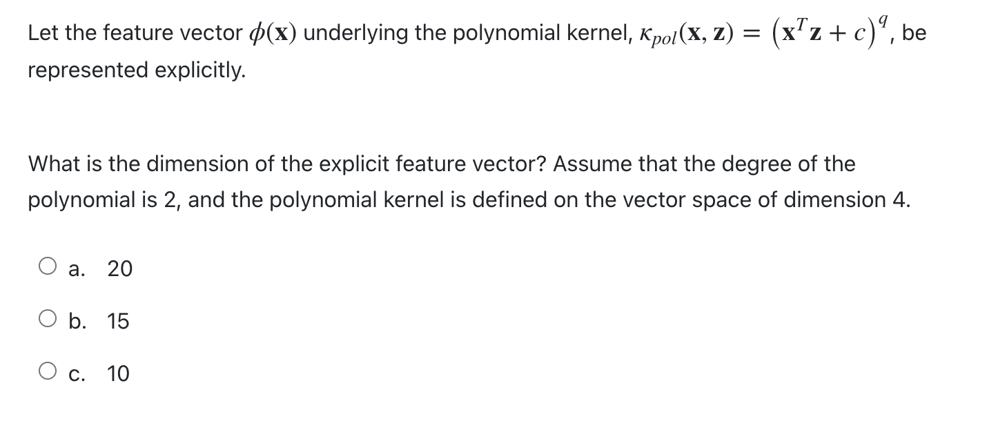 Solved Let the feature vector p(x) underlying the polynomial | Chegg.com