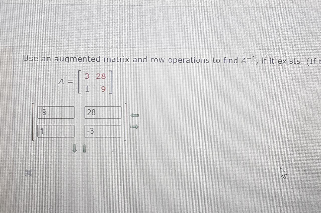 Solved Use an augmented matrix and row operations to | Chegg.com