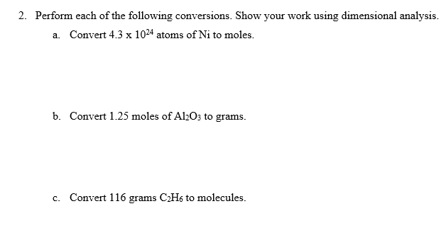 Solved Perform each of the following conversions. Show your | Chegg.com